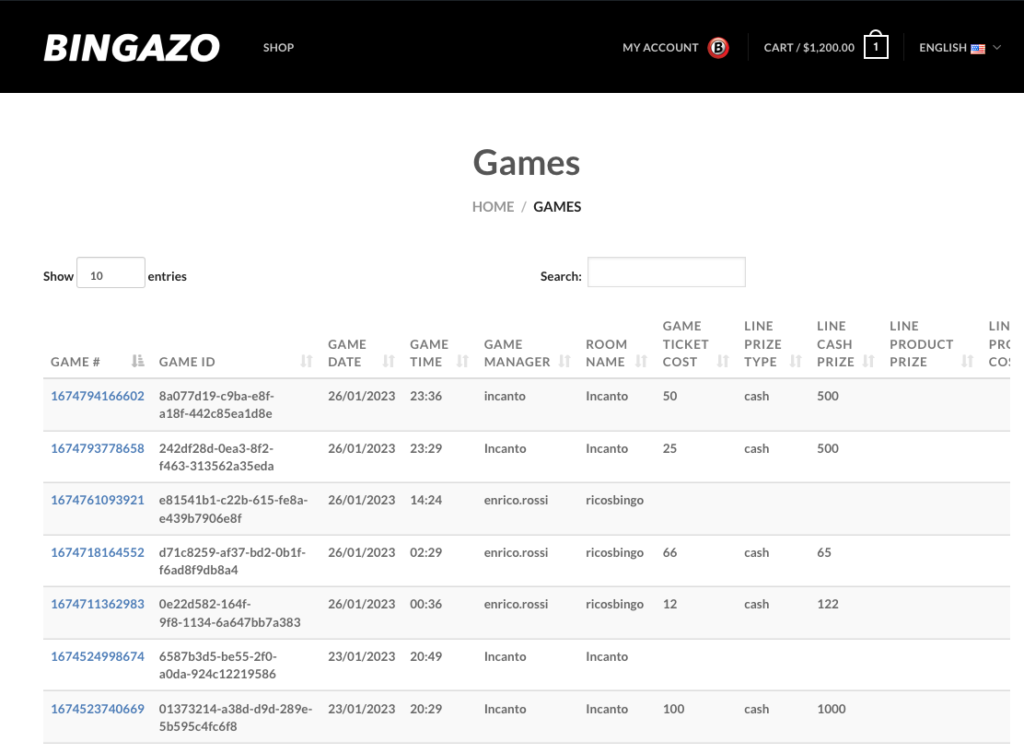 BINGAZO Bingo Documentación - BINGAZO